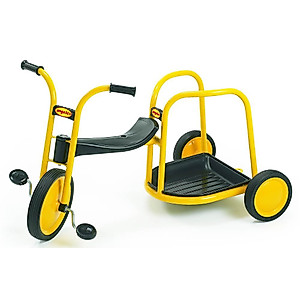 Angeles MyRider Chariot Bike for Up to Two Riders, Tricycle for Kids Ages 3+, Supports Up to 140 lbs, Yellow