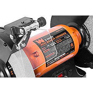 WEN BG4282 4.8-Amp 8-Inch Single Speed Bench Grinder with LED Work Lights, 14 x 10 x 11.75 inches, Black and Orange