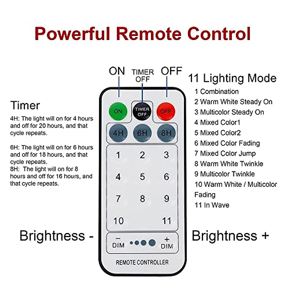 Dazzle Bright Christmas Tree Lights with Star Topper, 300 LED Waterfall Tree Lights with Remote & 11 Modes, 6.6FT X 12 Lines Christmas Lights for Outdoor Yard Xmas Tree (Warm White & Multi-Colored)
