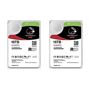 Seagate IronWolf Pro 16TB SATA III 3.5" Internal NAS Hard Drive, 7200 RPM, Pair