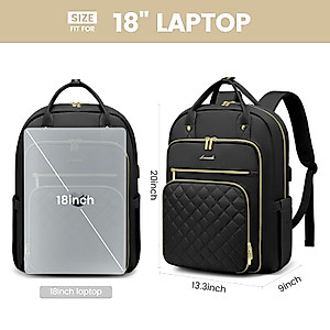 LOVEVOOK Extra Large Travel Backpack Stylish Laptop Backpack Purses for Women, Water Resistant Business Teacher Nurse College Work Computer Bag with USB Charging Port, Fits 18" Laptop