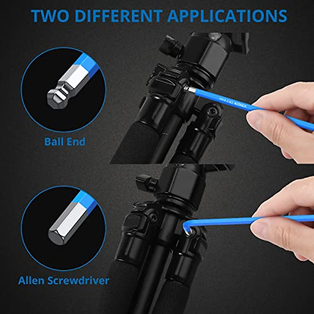 VORXEON 9PCS Allen Wrench Hex Key Set, Metric Long Ball End Allen Key Set L-key with Visible Coding for Bike Motorcycle Repair Furniture Assembly Household DIY (1.5mm-10mm)