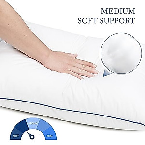 SILUI Pillows Standard Size Set of 4 Pack Bed Pillow with Soft Medium Support Down Alternative Fill for Side Back Stomach Sleepers, 20x26 Inches, White