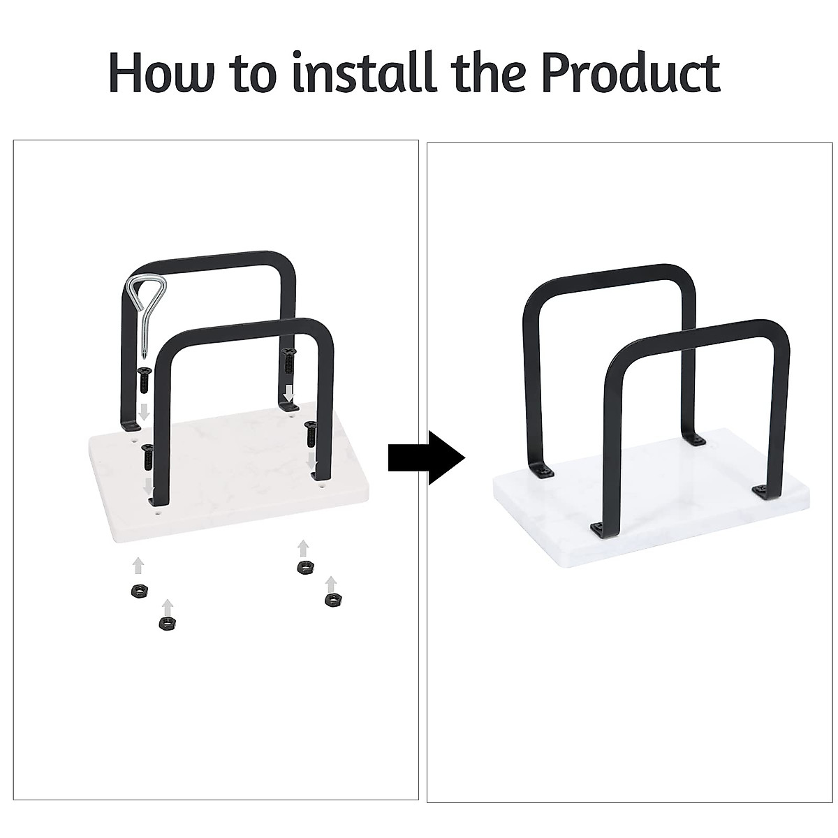 Winmien Napkin Holder, Paper Towel Dispenser with Marble Base for Kitchen Countertops.（Black）