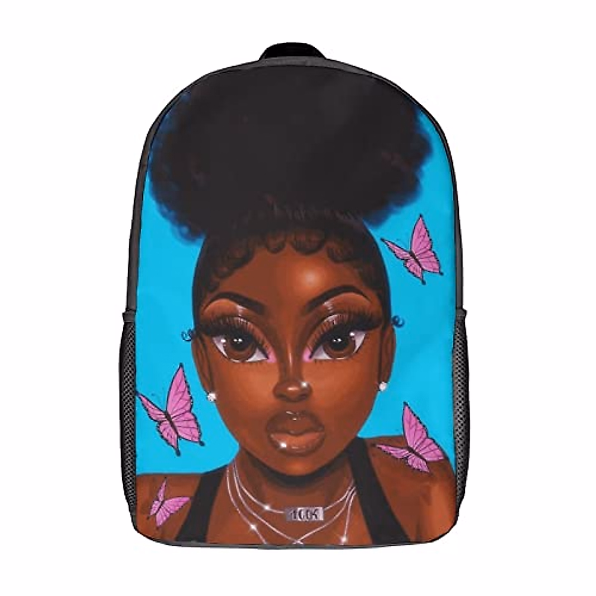 African American Girl Backpack Laptop Bookbag Travel Bag Unisex for Adult Game Fans Gifts For Backpack 17 Inches