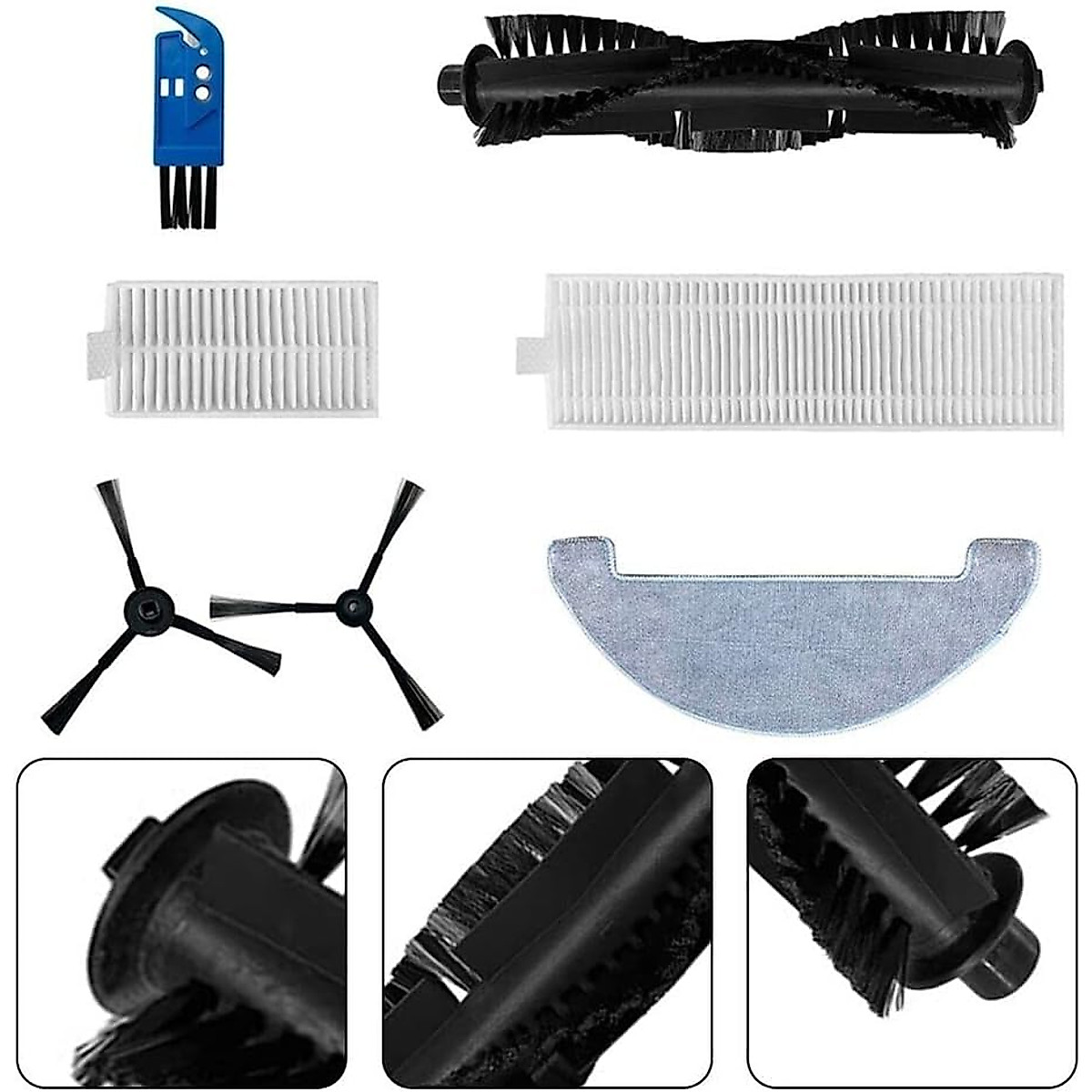 Side Brushes Water Tank Air Filters Mop Accessory Kit Compatible with 360 P7 Robot Vacuum