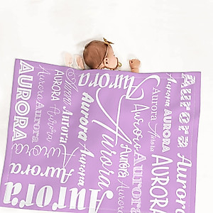 Sweewind Personalized Blanket for Kids Personalized Baby Blankets for Boys and Girl Custom Blanket for Baby Girls Boys Personalized Baby Blanket with Name Customized Personalized Baby Gifts (Orchid)