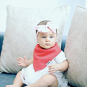 Meerdif Baby Bandana Drool Bibs 8 Pack Solid Organic Cotton Baby Bibs for Girls, Boys, Unisex - Plain Colors