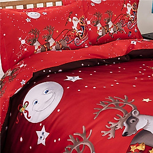 Shamdon Home Collection Christmas Duvet Cover, Bedding Set with Santa Claus Pattern HD Printed, Comforter Cover-Luxury Super Soft Microfiber,Twin