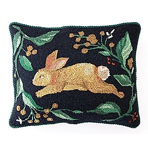 Peking Handicraft Rabbit Run Hook, 16x20 Throw Pillow
