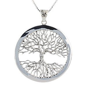 Jewelry Trends Large Celtic Tree of Life Protection Pendant Necklace 18"