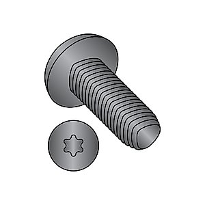 Small Parts 0604RTPB Steel Thread Rolling Screw for Metal, Black Oxide Finish, Pan Head, Star Drive, #6-32 Thread Size, 1/4" Length (Pack of 100)
