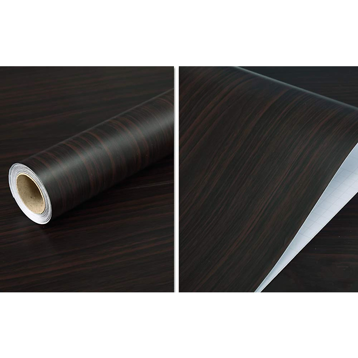 Black Brown Wood Grain Contact Paper Self Adhesive Shelf Liner Dresser Drawer Cabinet Sticker 15.6 by 79in （Black Brown Maple Wood ）