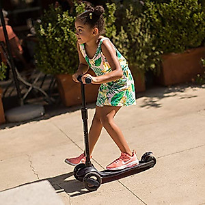6KU Scooter for Kids Ages 3-5 with Flash Wheels, Kids Scooter 4 Adjustable Height, Toddler Scooter Extra-Wide PU LED Wheels, 3 Wheel Scooter for Kids for Girls & Boys Learn to Steer(Black)