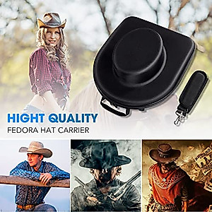MOSLA Hat Box Travel Fedora Case Universal Size Hat Carrier,Sleek Hat Storage Case Easily Straps to Suitcase or Carried on Shoulders,Travelling Hat Boxes Gift Idea for Men Black