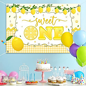 HAMIGAR 6x4ft Sweet One Banner Backdrop - Lemon 1st First Birthday Decorations Party Supplies