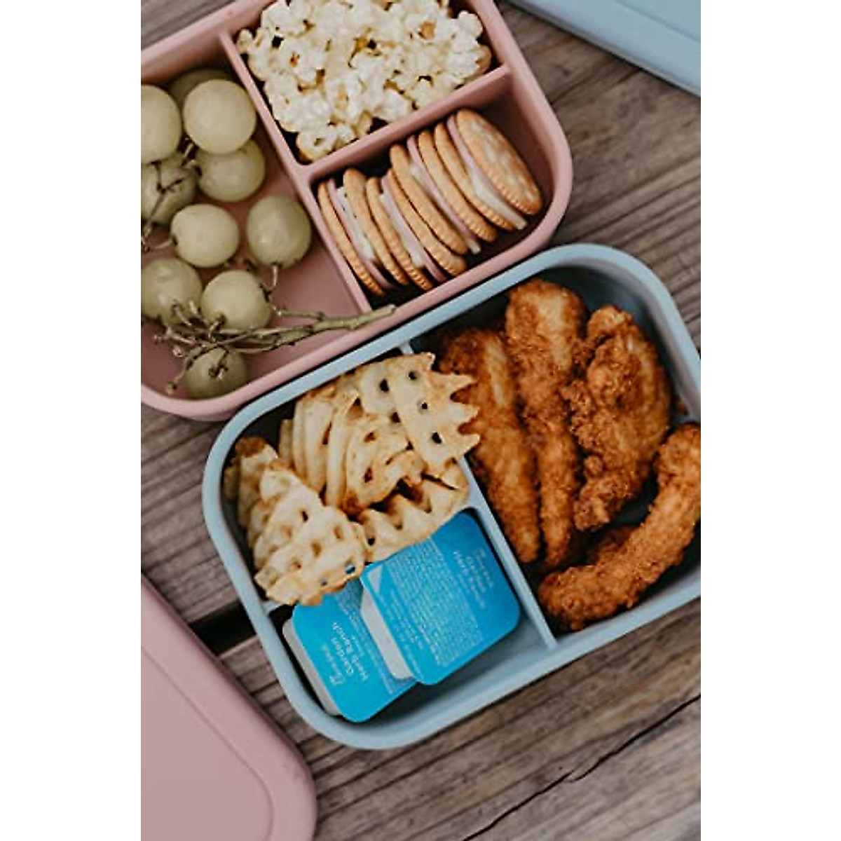 The Dearest Grey Leakproof Silicone Bento Box For Adults & Kids (Cloud)