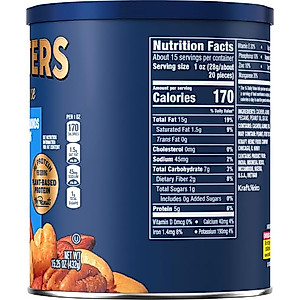 PLANTERS Deluxe Cashews, Almonds & Pecans, Party Snacks, Plant-Based Protein, 15.25 Oz Canister