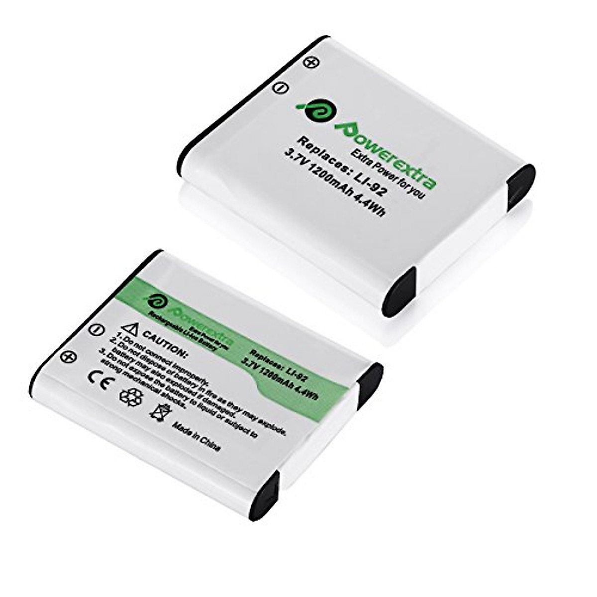 Powerextra 2X D-LI92 Battery & Charger Compatible with Olympus LI-50B, Pentax D-LI92, Ricoh Pentax Optio I-10 RZ10 RZ18 WG-1, WG-2, WG-2GPS, WG-3, WG-3GPS, WG-4, WG-4GPS, WG-5GP, SWG-10, WG-30W, X70