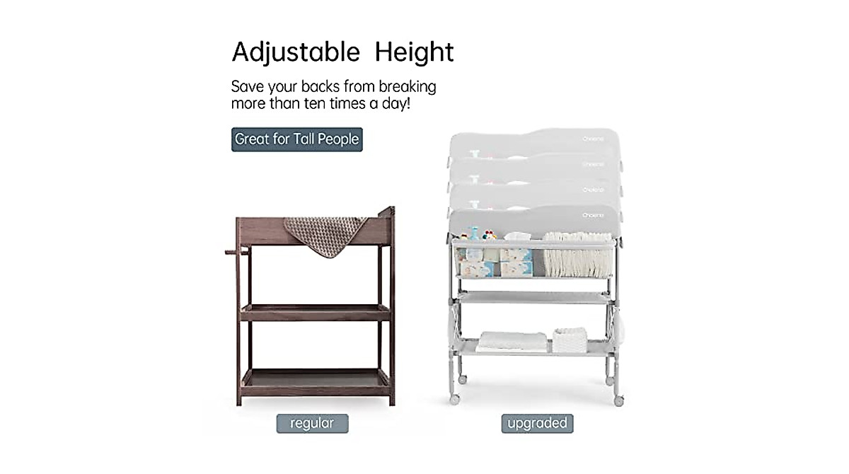 Adjustable Baby Changing Table Portable with Storage - Cholena