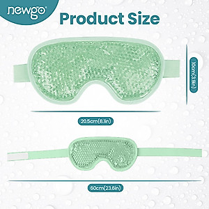 NEWGO Cold Eye Mask Cooling Eye Mask Reusable Eye Ice Pack for Puffy Eyes, Tired Eyes, Ice Gel Eye Mask for Eyes After Surgery, Migraines, Stress Relief, Itchy Eyes, Skin Care, Eye Spa - Green