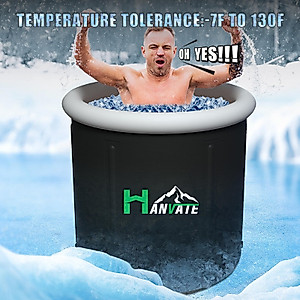 hanvate Large Ice Bath Tub Outdoor for Recovery, Cold Plunge Chiller for Athletes Cold Water Therapy, Easy Install Portable Ice Bath Plunge Pool with 2-Dustproof Cover for Ice Bath/Soaking/Spa
