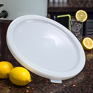 Carlisle FoodService Products Bain Marie Food Storage Container Lid with Stackable Design for Kitchens, Restaurants, Catering, Plastic, 12 To 22 Quarts, White