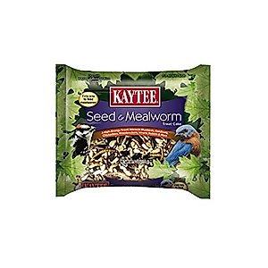 Kaytee Wild Bird Seed & Mealworm Seed Treat Cake, 6 Ounces