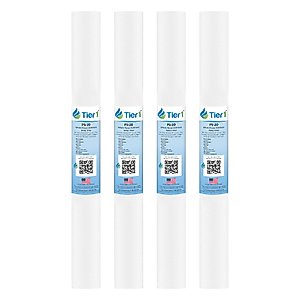 Tier1 5 Micron 20 Inch x 2.5 Inch | 4-Pack Spun Wound Polypropylene Whole House Sediment Water Filter Replacement Cartridge | Compatible with Pentek P5-20, 155016-43, SDF-25-2005, Home Water Filter