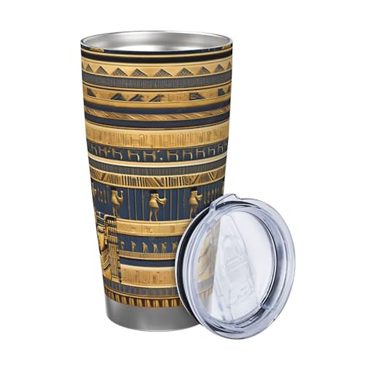 WXZYFP Car cup (single silver rim), can use a straw or drink directly, easy to use.Egyptian Pharaonic Frescoes