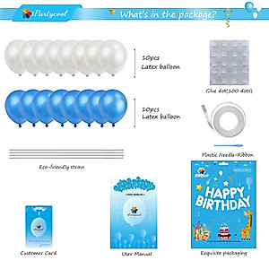 iPartycool 50Pcs Party Birthday Balloons Kit, 3D Premium Reusable Aluminum Foil Letter Banner and Ecofriendly Big Star and Latex Balloons Set for Birthday Party Decorations and Supplies 2S-A