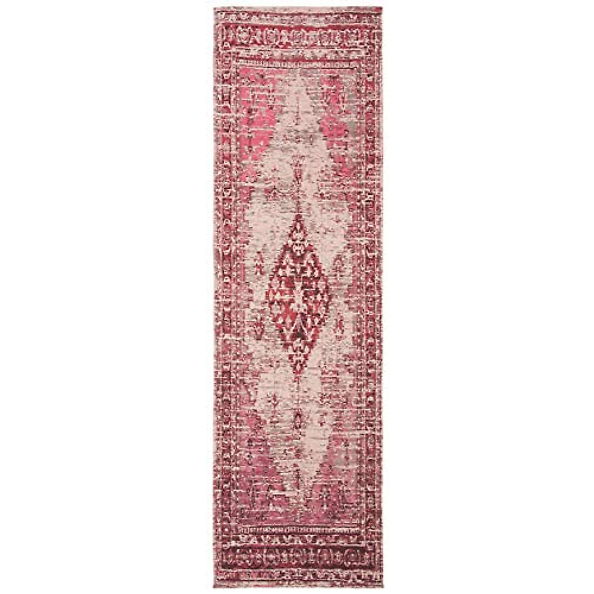 SAFAVIEH Classic Vintage Collection Runner Rug - 2'3" x 8', Fuchsia, Oriental Medallion Distressed Design, Non-Shedding & Easy Care, Ideal for High Traffic Areas in Living Room, Bedroom (CLV113R)