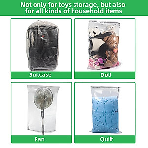 Toy Storage Bags, 10Pcs Reusable Mesh Bags and 2Pcs Large Clear Toy Storage Bags with Drawstring, Toy Organizer Bags for Kids Puzzle Building Blocks Balls and Dolls, Produce Bags for Fruits, Vegetable