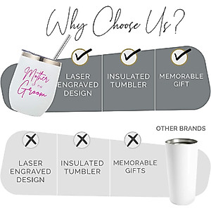 Your Dream Party Shop Mother of The Groom Gifts, Stainless Steel 12oz Wine Tumbler with Lid and Straw! Great Mother of the Groom Tumbler Or Mug