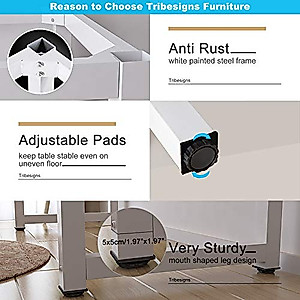 Tribesigns Corner Shelves and Computer Desk Bundle, Modern Simple Office Desk with Corner Bookshelf Set for Home Office