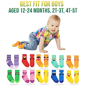 Sesame Street Toddler Socks with Grippers, Non Slip Socks for Kids