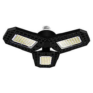 BUTIFULSIC Ceiling Light Garage Lamps Garage Lights Outdoor Motion Lights Deformable LED Garage LED Work Light Work Lights Outdoor Security Lights High Bay Lights Outdoor Flood Lights Black