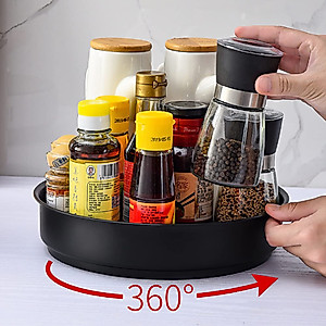 2 Pack Steel Lazy Susan Turntable Cabinet Organizer, 12'' and 10'' Rotating Storage Containers Lazy Susan for Kitchen Cabinet Pantry Bathroom (10'' and 12'')