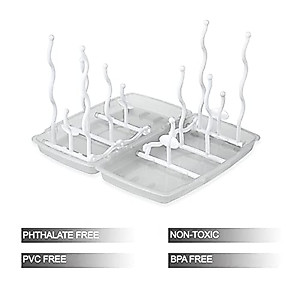 PandaEar Travel Bottle Drying Rack Space Saving| Portable Baby Bottle Dry Rack| Upright Vertical Collapsible Water Bottle Drying Rack| Dryer Rack for Baby Bottles Accessories
