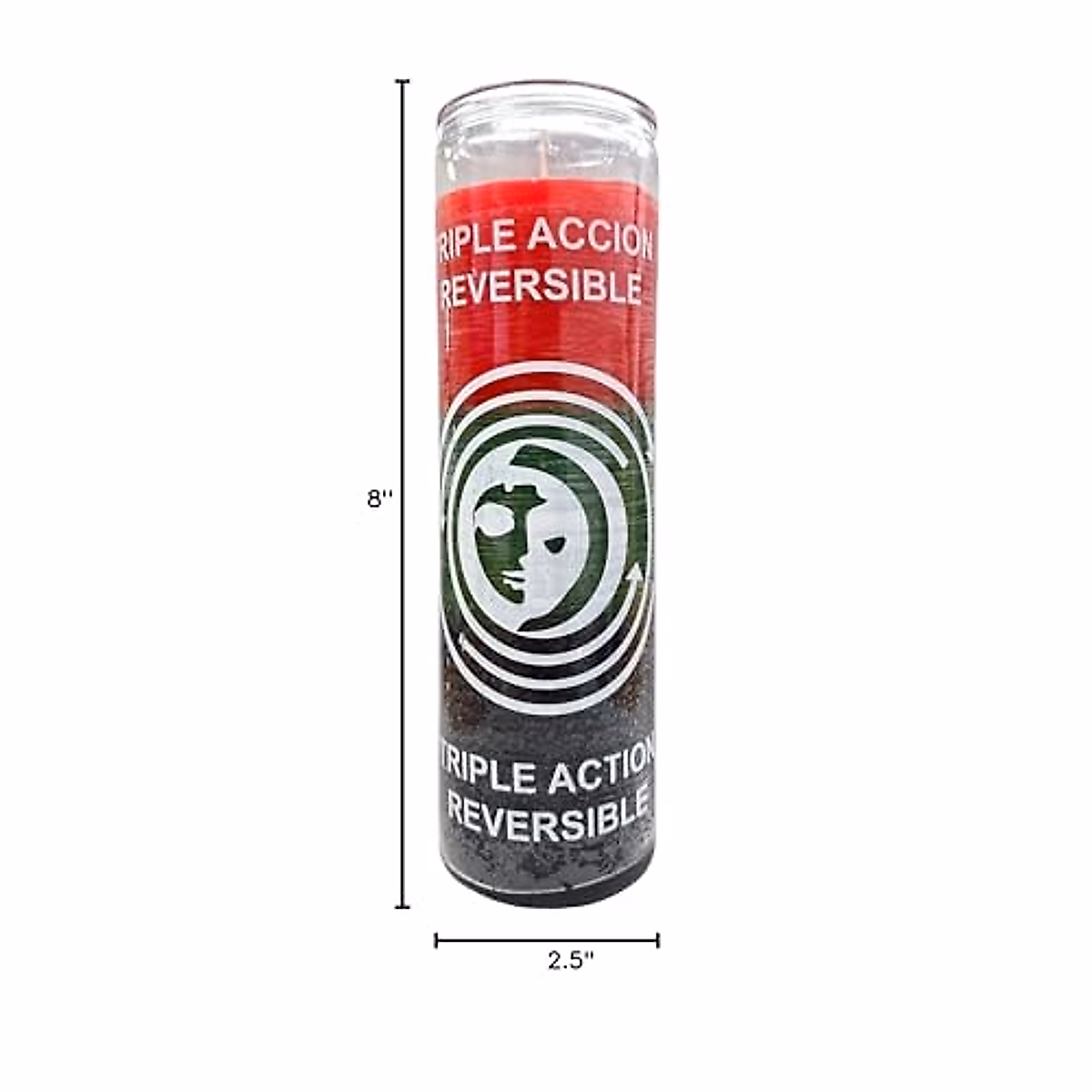 7 Day Candle 3 Color Triple Action Reversible- Red/Green/Black