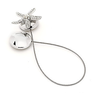 Natudeco Curtain Tiebacks, Rhinestone Curtain Buckle Magnetic Curtain Holdbacks Drape Tie Backs Alloy Curtain Holder Window Drapry Decor for Sheer and Blackout Curtain