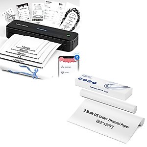 Portable Printers Wireless for Travel, M832 Portable Thermal Printer, Mobile Printer for Car, Office, Bluetooth Inkless Printer for Phone & Laptop, Support 8.5 X 11 Letter & A4 Thermal Paper