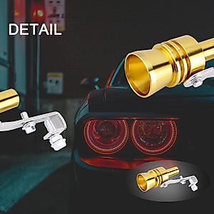 gunhunt 2 PCS Turbo Sound Whistle Simulator, 4.05" x 2.32" Car Roar Maker Tail Pipe Whistle, Universal Aluminum Turbo Sound Whistle Exhaust Muffler Sound Booster, Car Styling Accessories (Gold)
