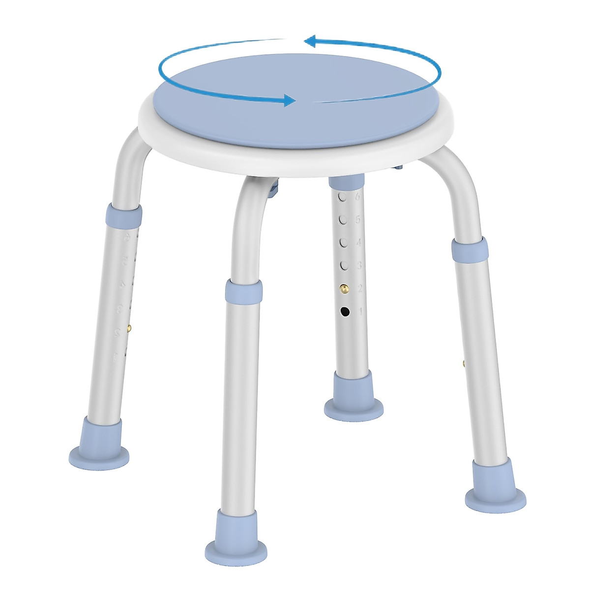 Delog 360 Degree Rotating Shower Chair 300lb, Swivel Shower Stool for Inside Shower Tool Free Adjustable Shower Seat Tub Chair and Small Bathtub Seat Bench with Anti-Slip Rubber Tips