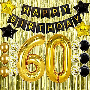 60th Birthday Decorations for Men Women - Happy Birthday Decorations 60 Birthday Balloons Birthday Party Decoration