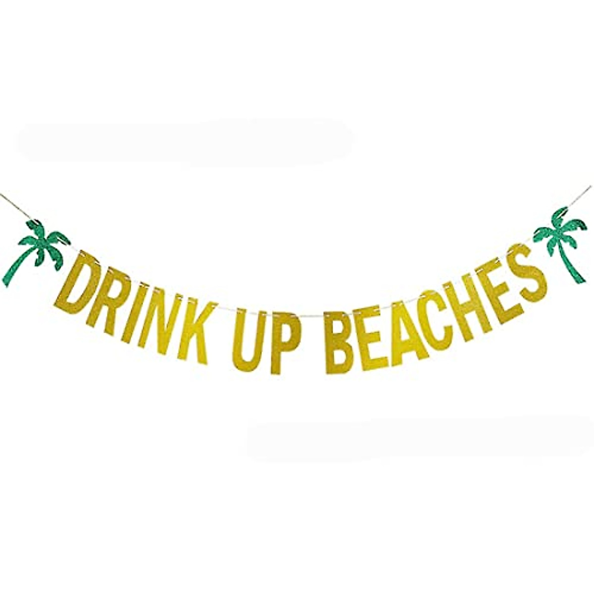 Morndew Summer Time Style with Coconut Tree Drink Up Beaches Banner for Baby Birthday Party Beach Summer Tropical Party Shower Wedding Party Bunting Decorations