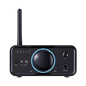 FiiO K7BT Balanced HiFi DAC Bluetooth Headphone Amplifier AK4493S*2, XMOS XU208 PCM384kHz DSD256,USB/Optical/Coaxial/RCA Inputs, 6.35mm/4.4mm Output(US Plug)