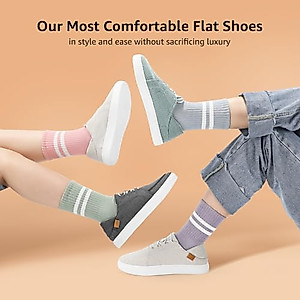 STQ Casual Shoes for Women Slip On Loafers Shoes Low Top Canvas Sneakers Light Grey 8.5