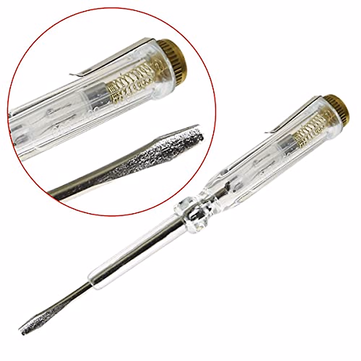 MEETOOT 2pcs 100-500V Flathead Screwdriver Electric Pen Circuit Tester Pen 3MM
