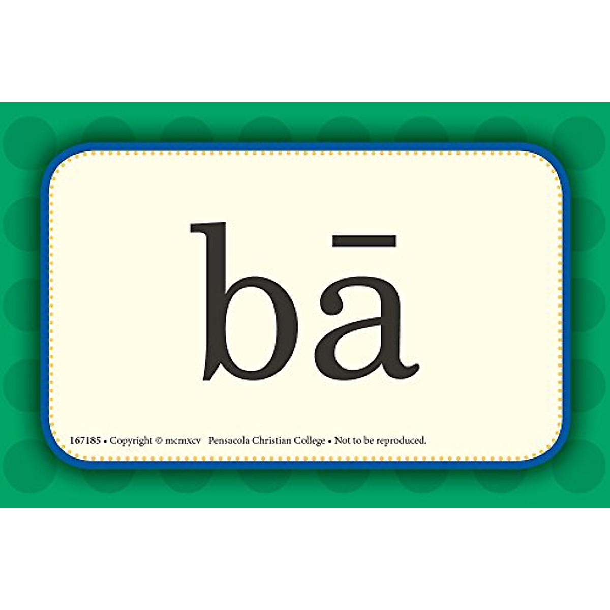 Blend Practive Cards A - Abeka Kindergarten 1st and 2nd Grade 1, 2 Phonics Reading Program Teaching Aid Flash Cards